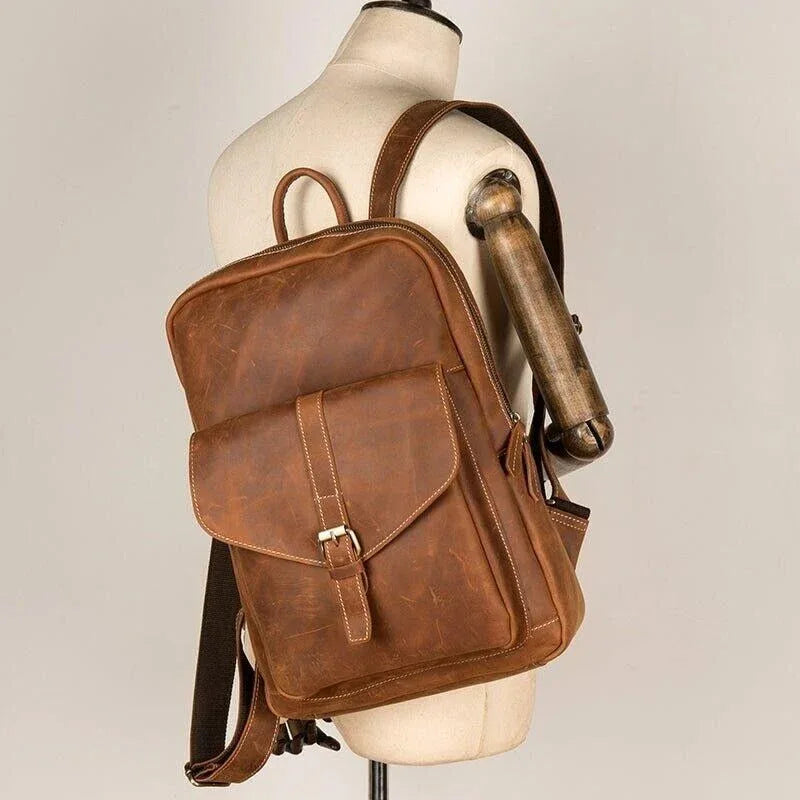 Genuine Leather Office Backpack Bag – Boho Living Room
