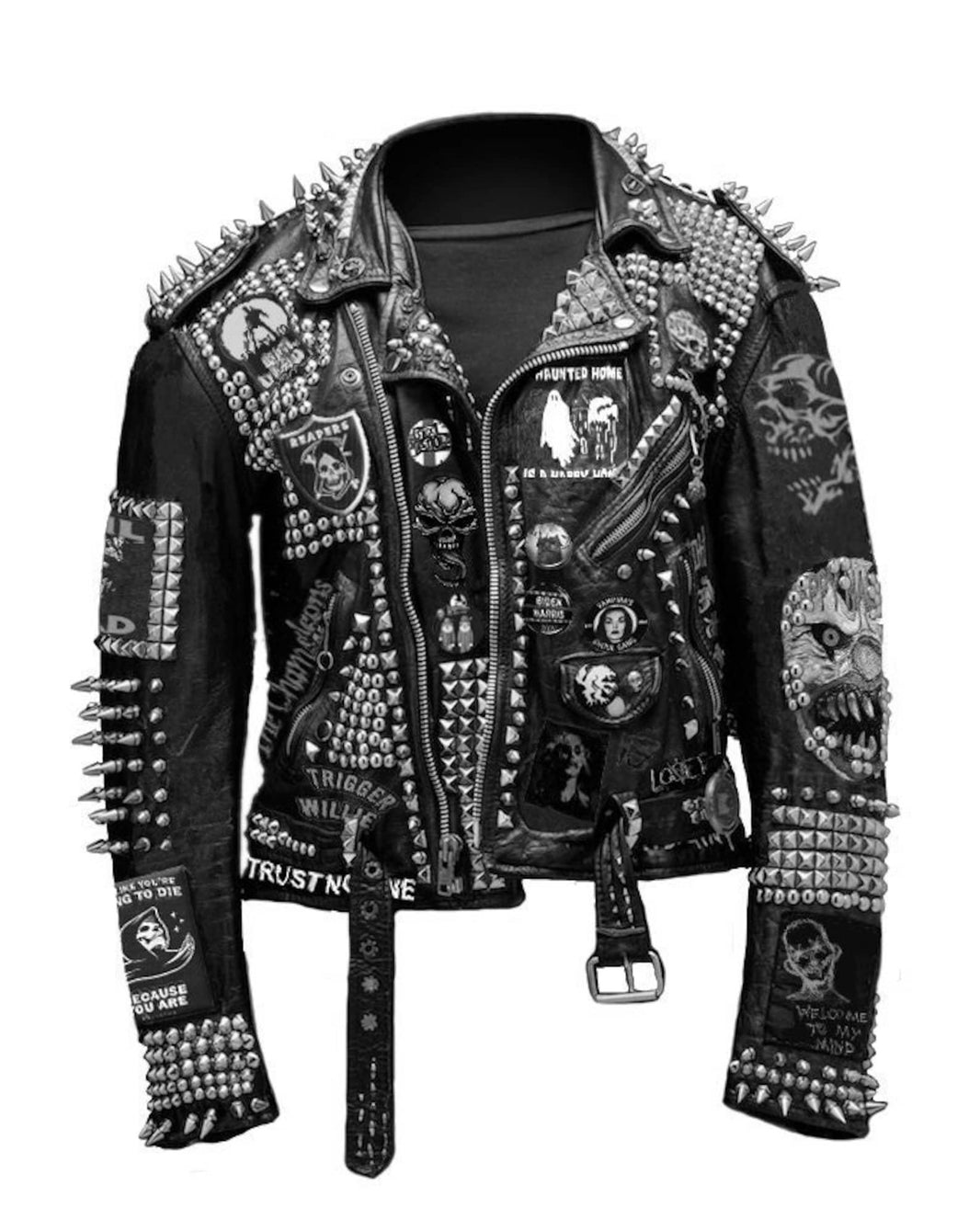 Studded Spiked Punk Rock Leather Jackets – Boho Living Room