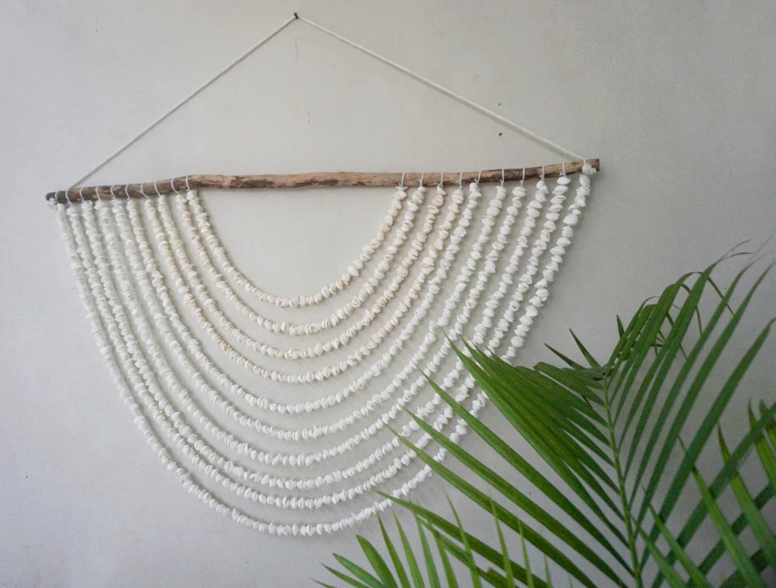 Large White shell boho hanging decor – Boho Living Room