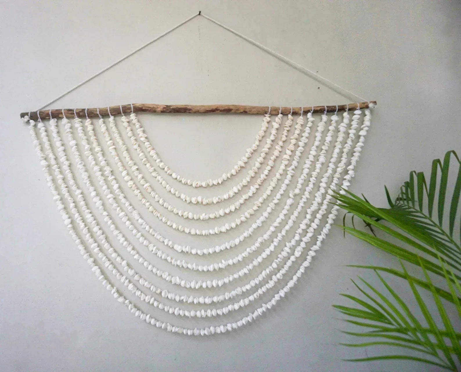 Large White shell boho hanging decor – Boho Living Room