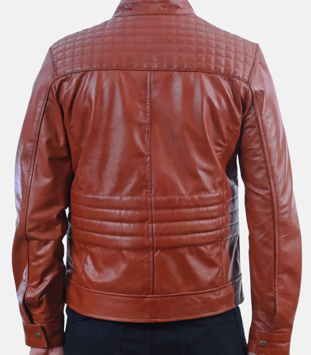Genuine Reddish Maroon Leather Jacket – Boho Living Room