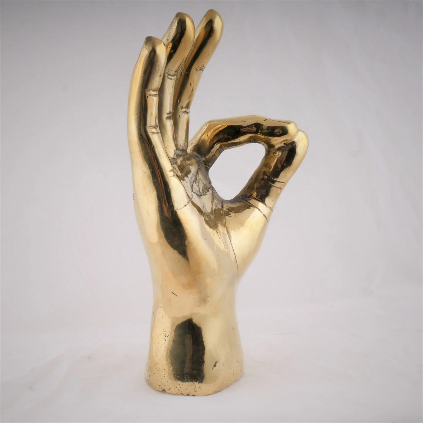 Brass hand ok sign sculpture finger – Boho Living Room
