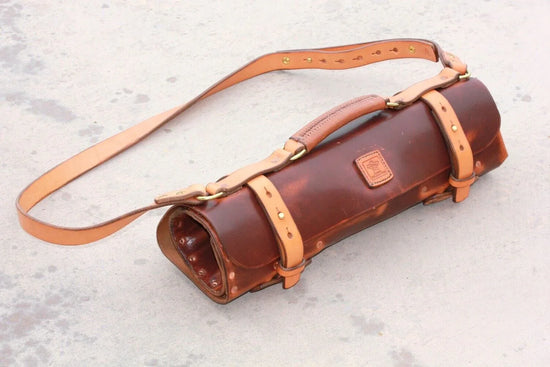 Real Leather Chef Knife Tools Holder – Boho Living Room