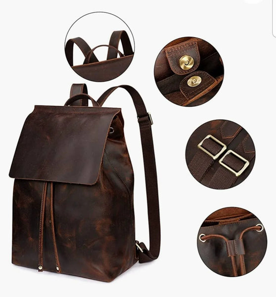 Handmade Leather Backpack Women – Boho Living Room