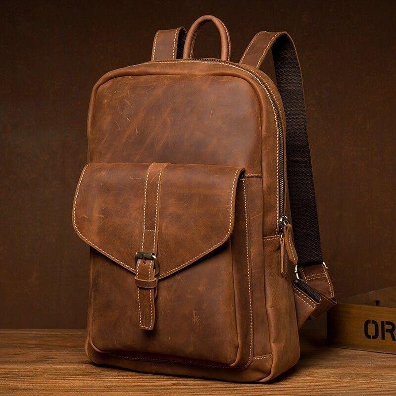 Genuine Leather Office Backpack Bag – Boho Living Room
