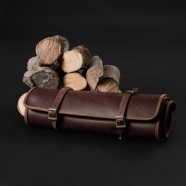 Leather Long Firewood Log Carrier Tote – Boho Living Room