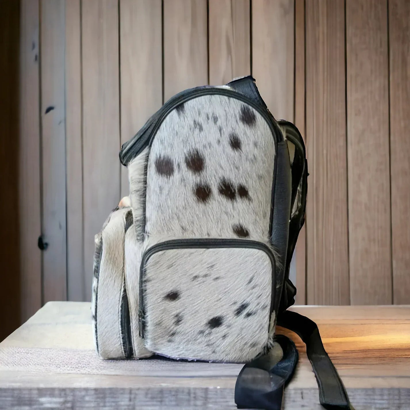 Real Hair On Cow Skin Laptop Backpack – Boho Living Room