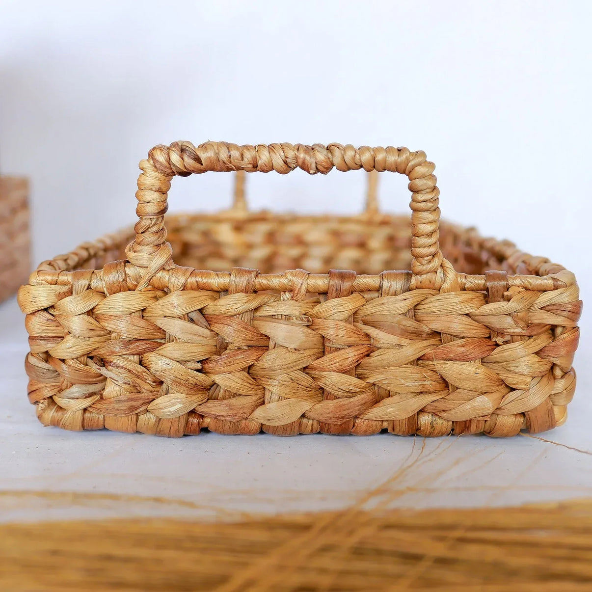 Banana Fiber Serving Tray With Handle – Boho Living Room