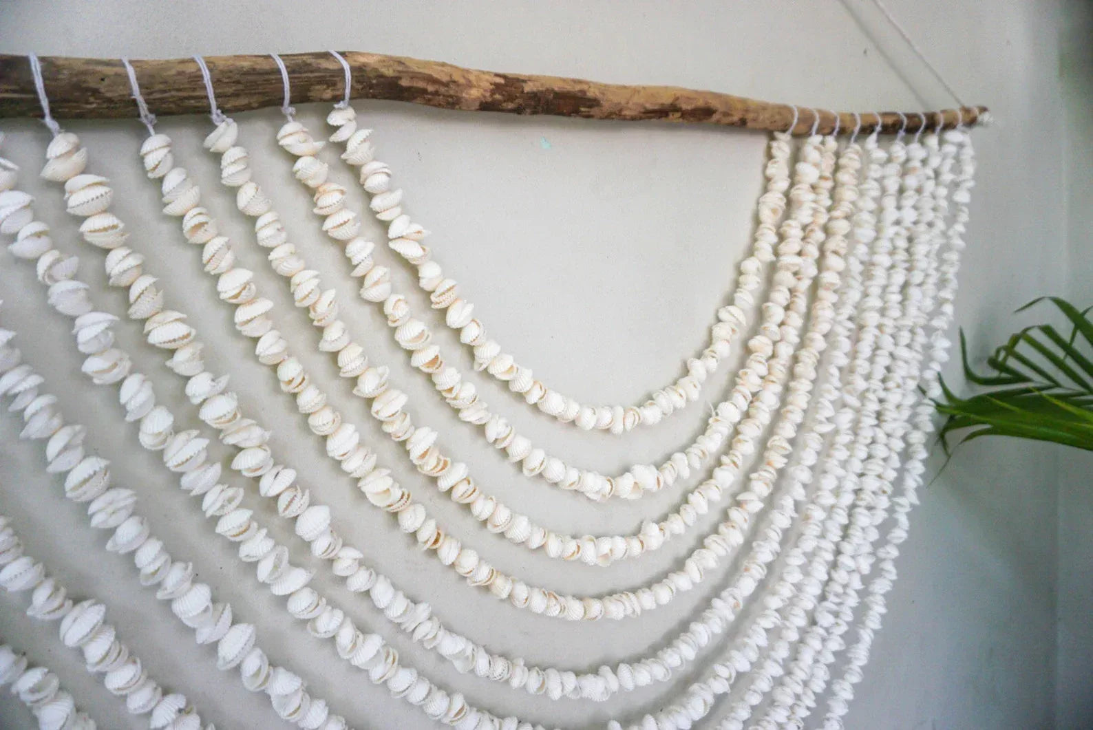 Large White shell boho hanging decor – Boho Living Room
