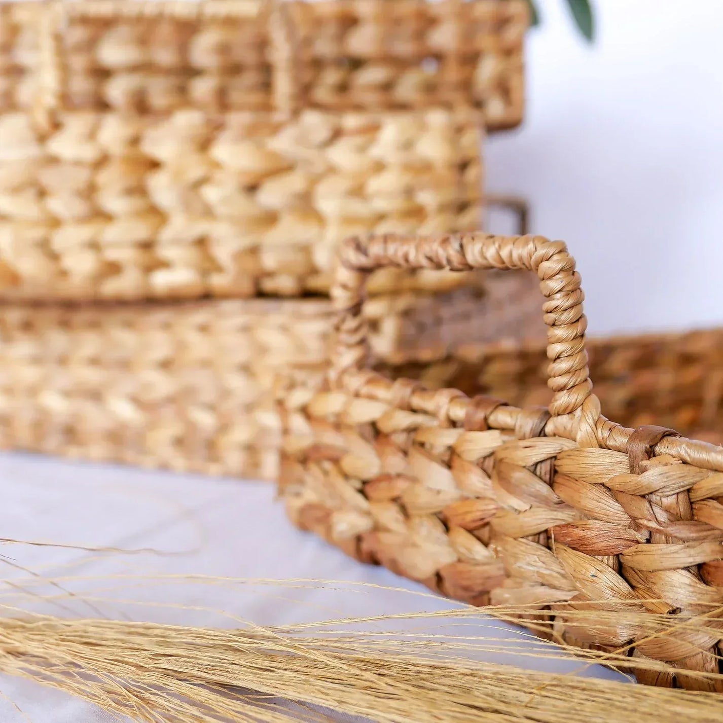 Banana Fiber Serving Tray With Handle – Boho Living Room