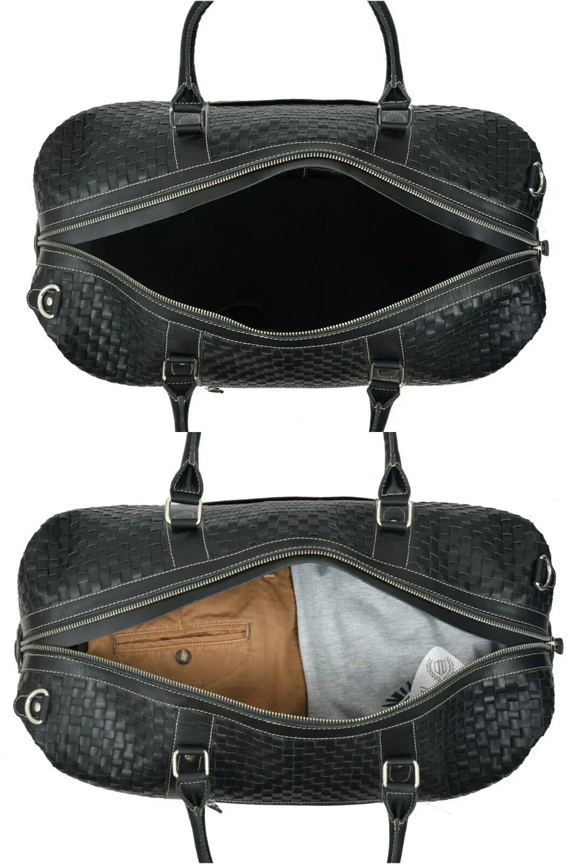 Genuine Leather Weekender Travel Duffle Bag – Boho Living Room
