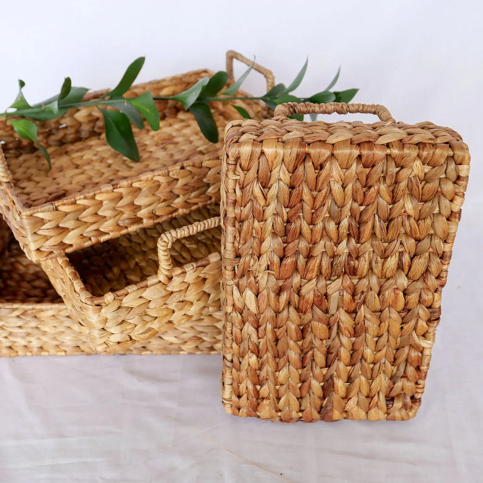 Banana Fiber Serving Tray With Handle – Boho Living Room