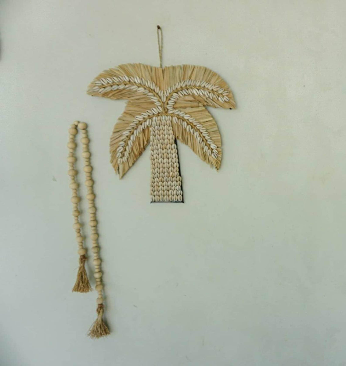 Cowrie shells wall palm tree wall hanging decor – Boho Living Room