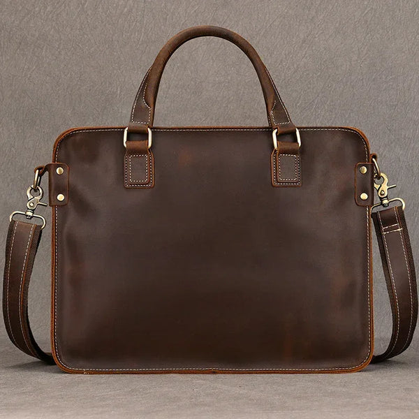 Leather Briefcase for Men With Shoulder Strap – Boho Living Room