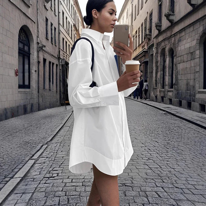 Plain White Extra Long Women's Shirt – Boho Living Room