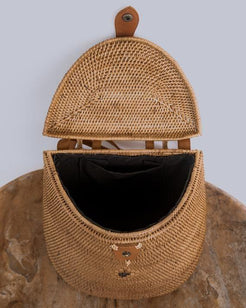 Rattan Backpack Handmade – Boho Living Room