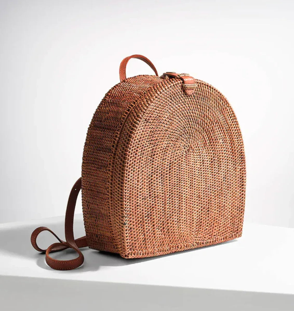 Rattan Ata Wicker Backpack – Boho Living Room