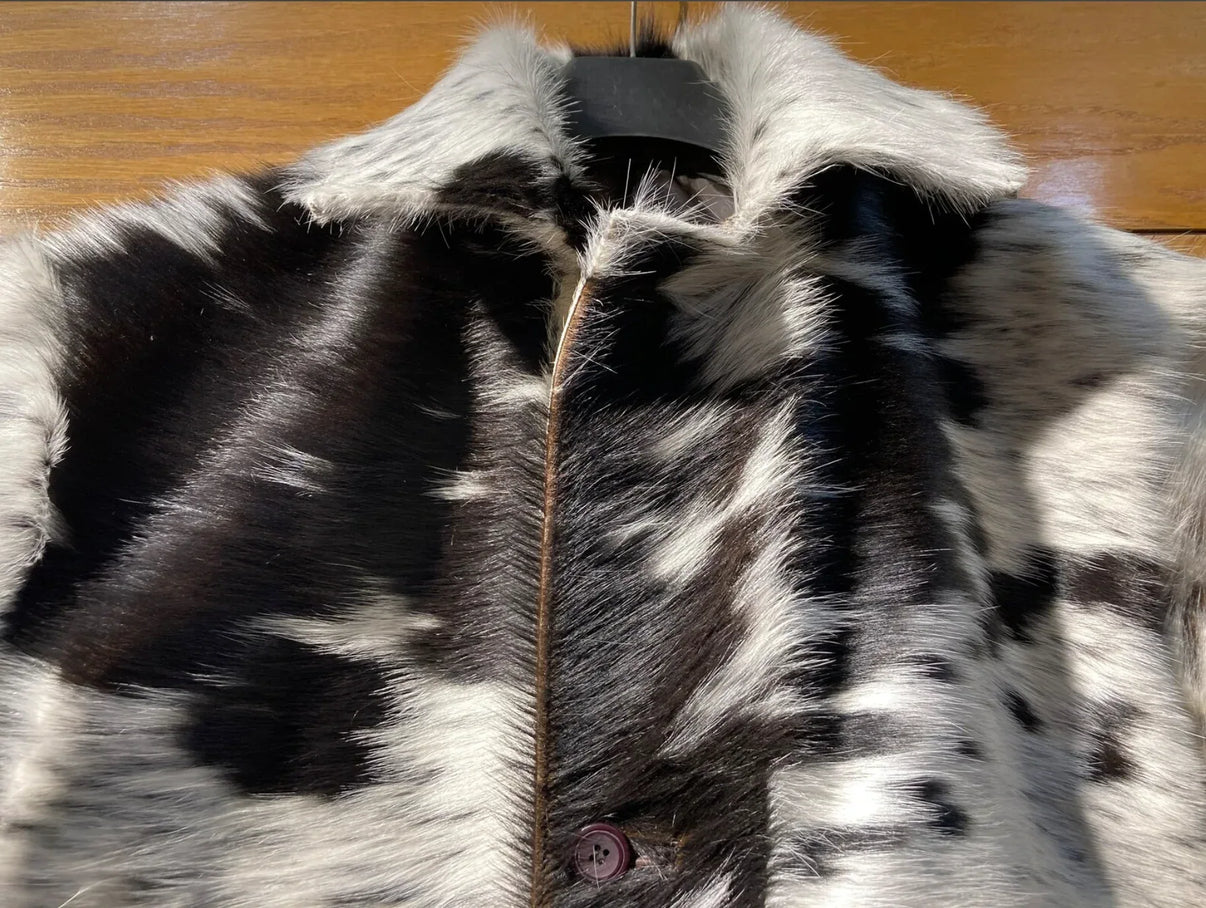 Hair On Hide Cow Skin Fur Jacket – Boho Living Room