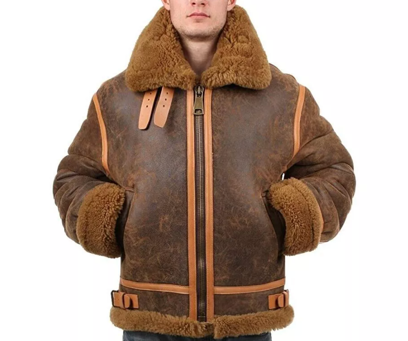 Men's Aviator Bomber Genuine Leather Jacket – Boho Living Room