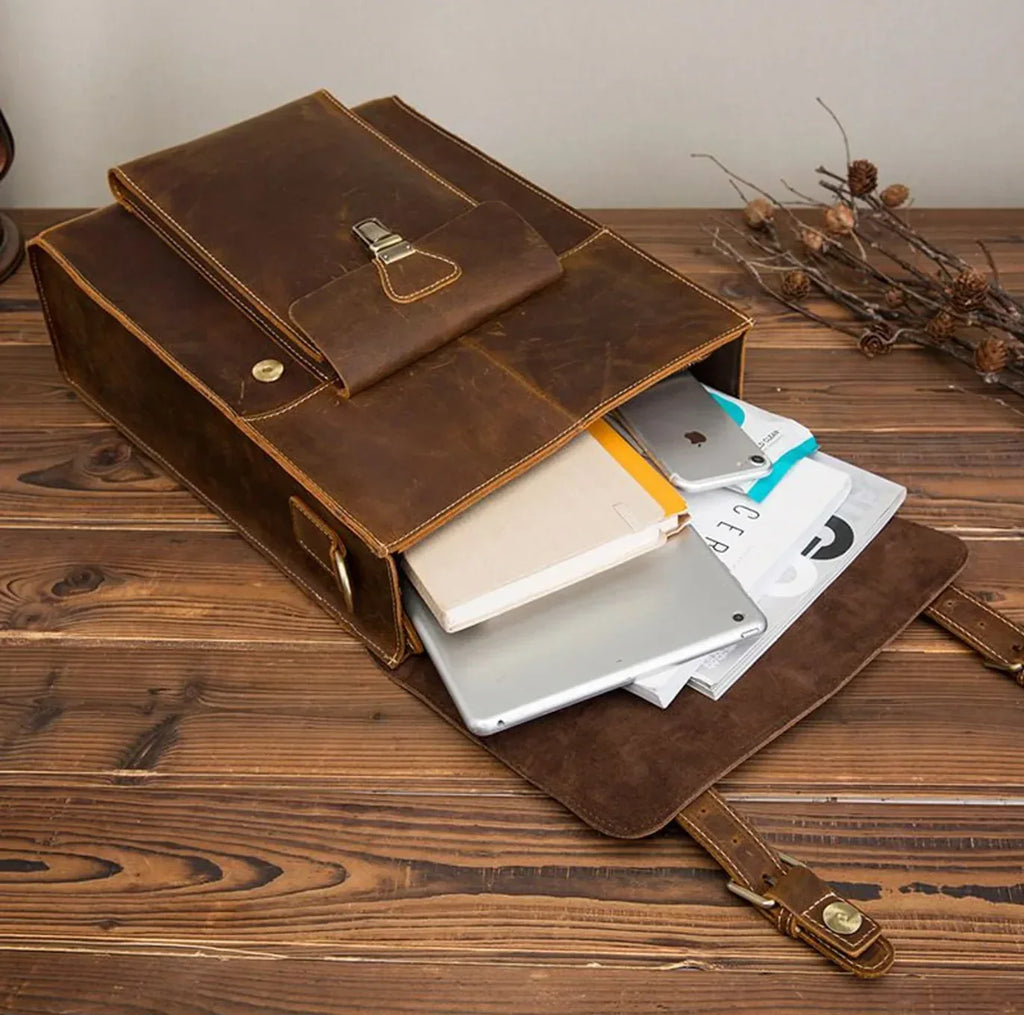 Real Leather Office Laptop Travel Backpack – Boho Living Room