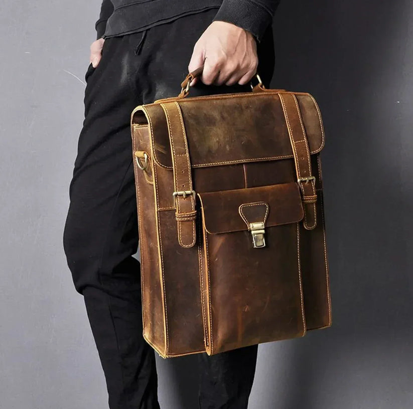 Real Leather Office Laptop Travel Backpack – Boho Living Room
