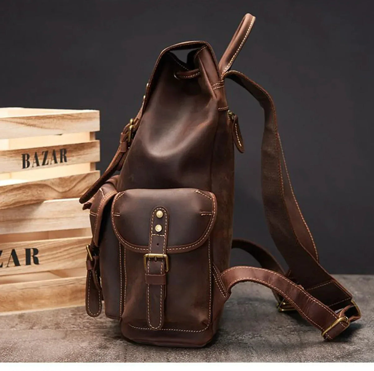 Leather Overnight Backpack Rucksack – Boho Living Room