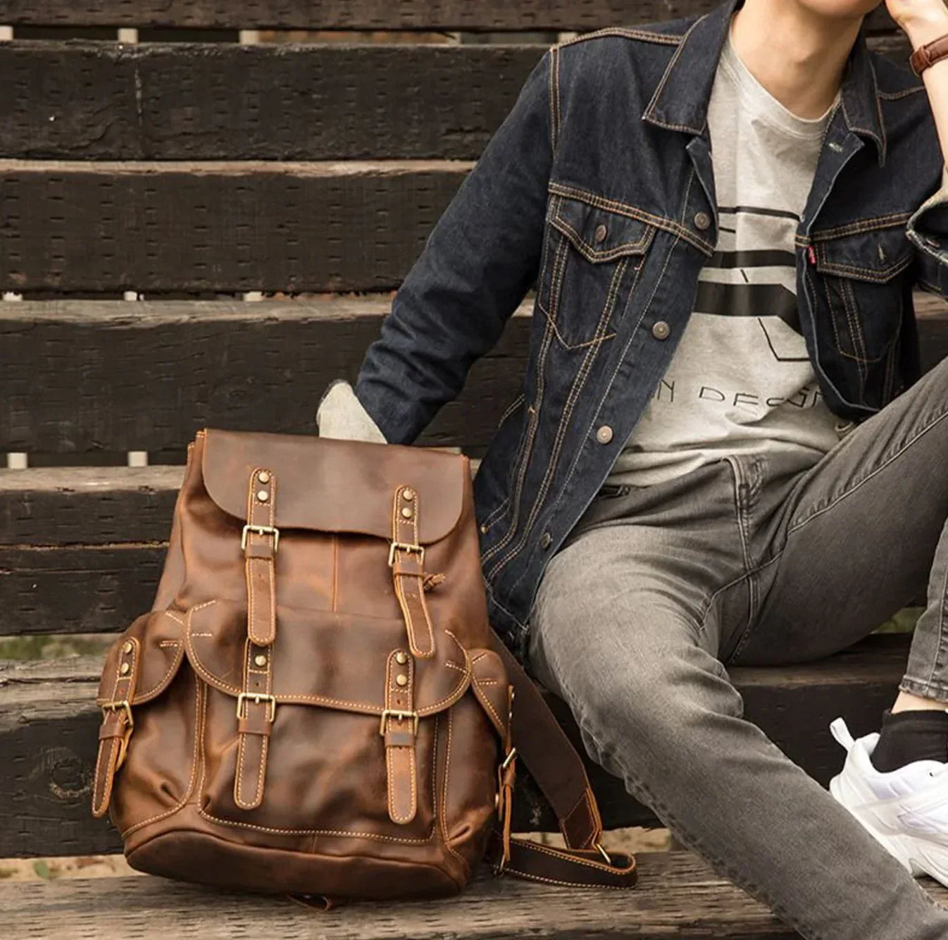 Leather Overnight Backpack Rucksack – Boho Living Room