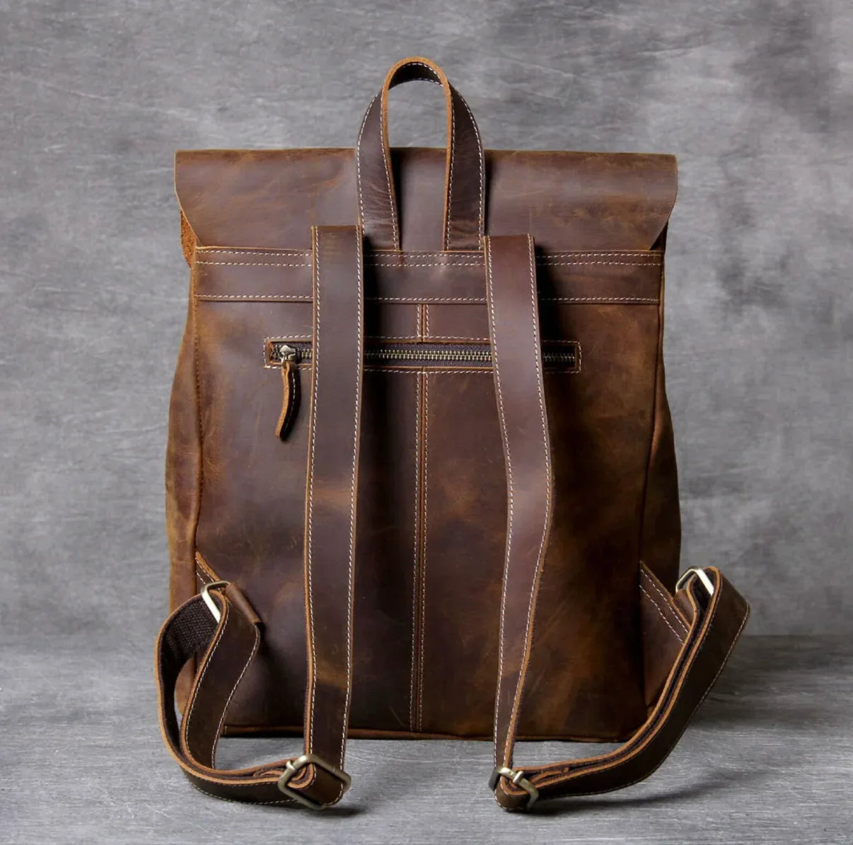 Genuine Leather Retro Backpack Bag – Boho Living Room