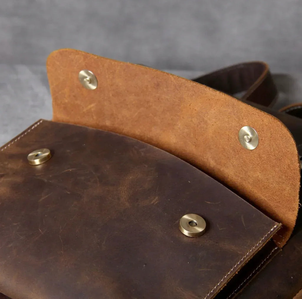 Genuine Leather Retro Backpack Bag – Boho Living Room