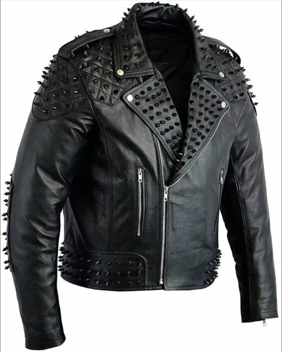 Studded Spiked Punk Rock Leather Jackets – Boho Living Room