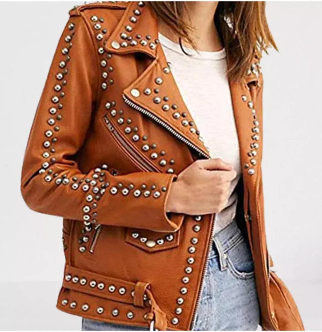 Studded Spiked Punk Rock Leather Jackets – Boho Living Room