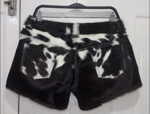 Women Cow Hide Shorts – Boho Living Room