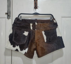 Women Cow Hide Shorts – Boho Living Room