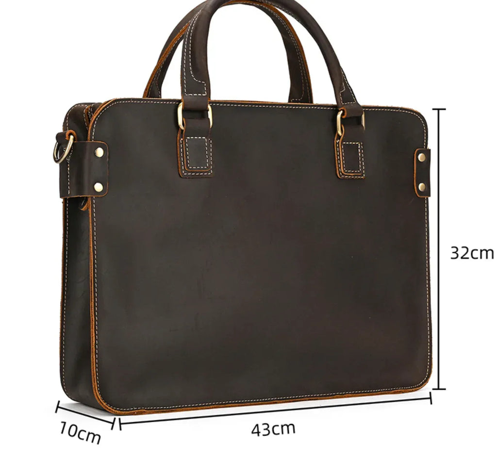 Leather Briefcase for Men With Shoulder Strap – Boho Living Room