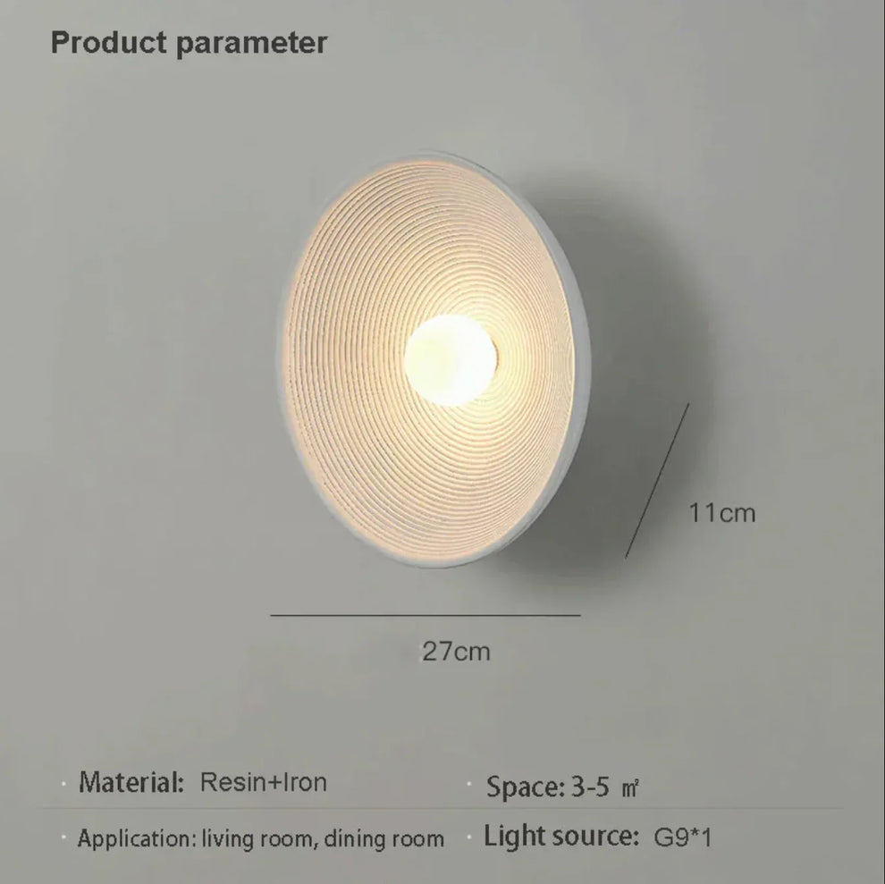 Indoor Ripple Round Wall Light for Bedroom, Living Room & Dining Room ...