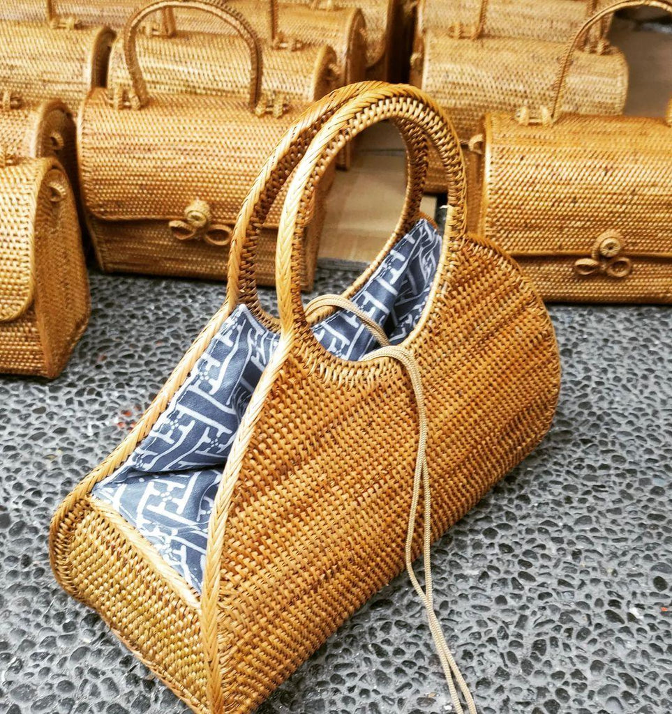 Top Handle Rattan Summer Bags – Boho Living Room