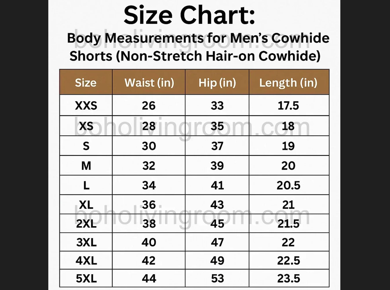 men hair on cow hide shorts – Boho Living Room