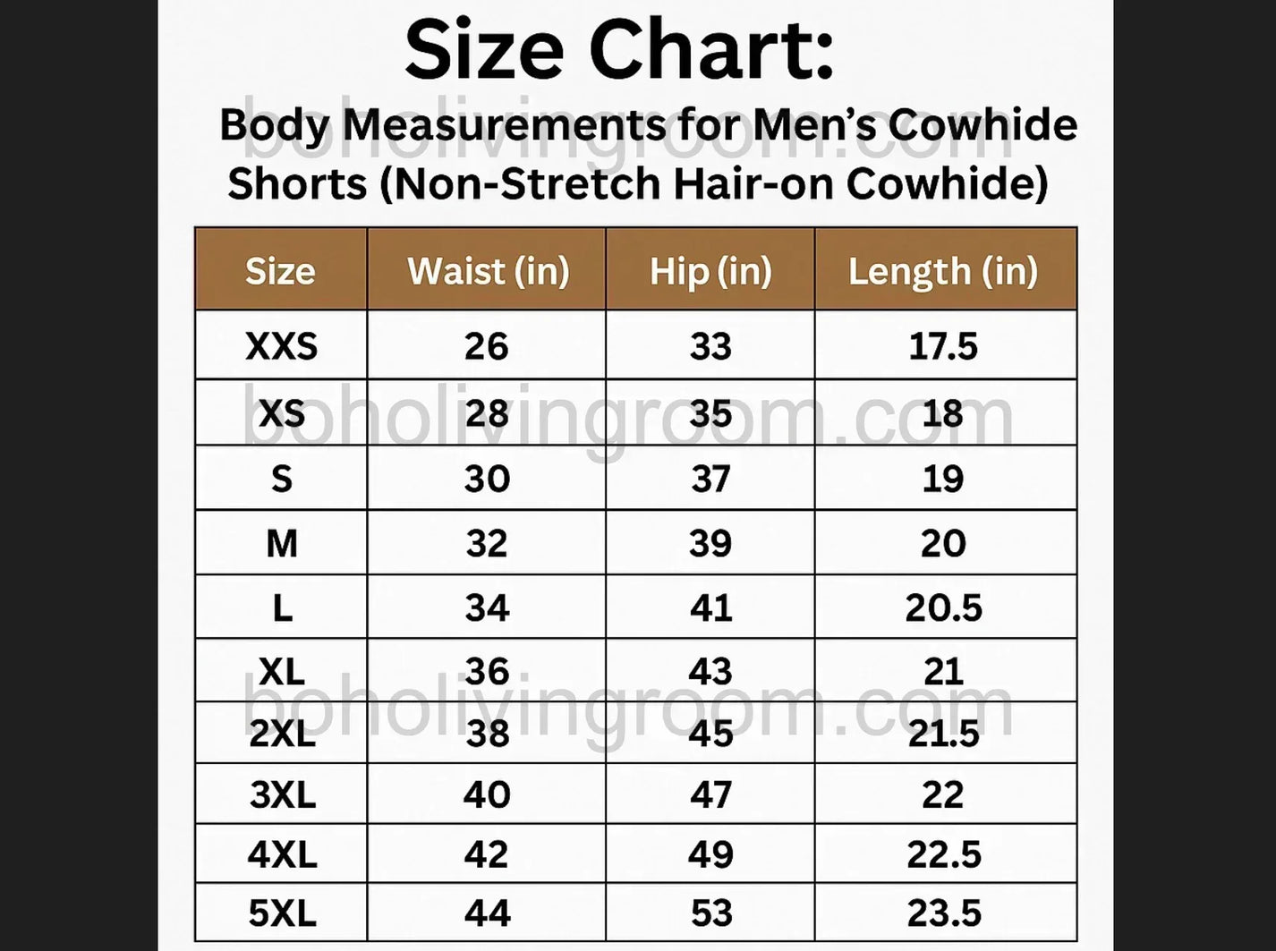 men hair on cow hide shorts – Boho Living Room