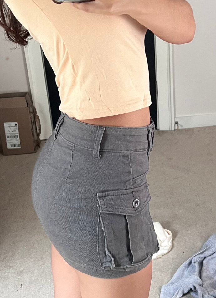 Denim Mini Skirts Cargo Style – Boho Living Room