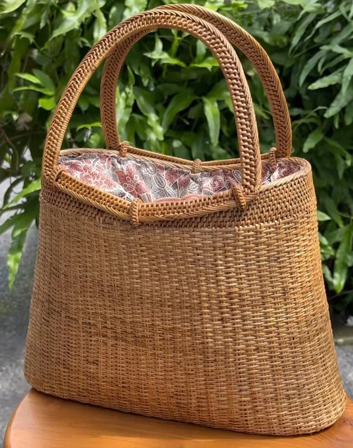 Real Natural Rattan Tote bag – Boho Living Room