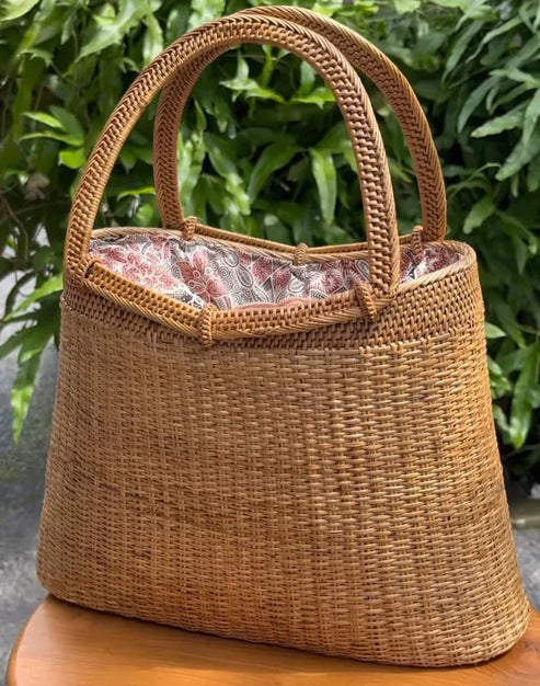 Real Natural Rattan Tote bag – Boho Living Room