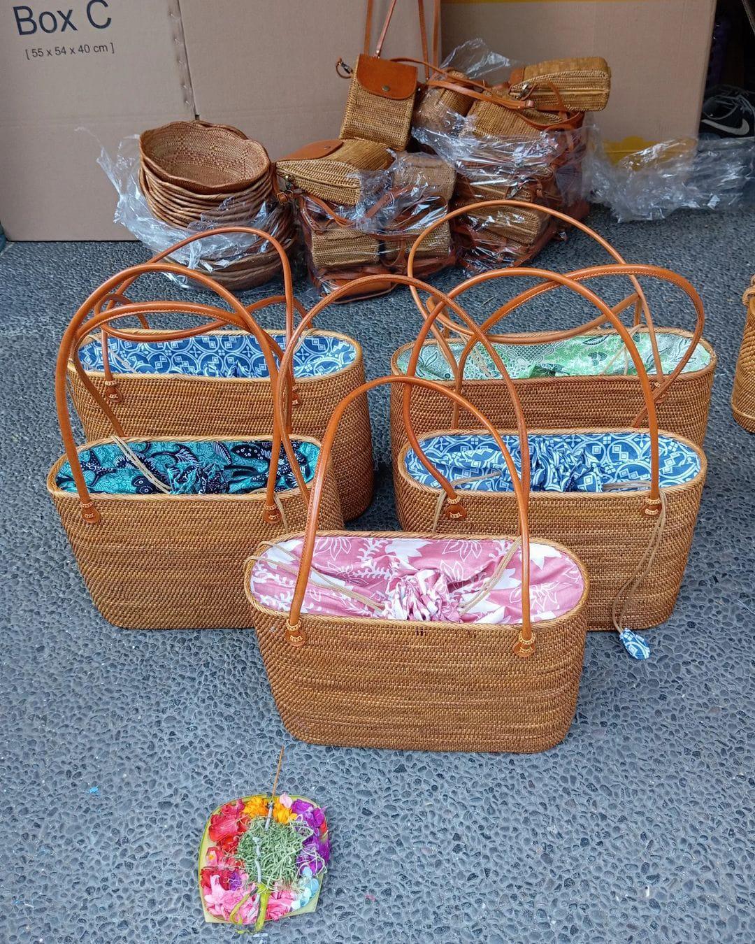 Woven Rattan Tote Bag for Summer – Boho Living Room