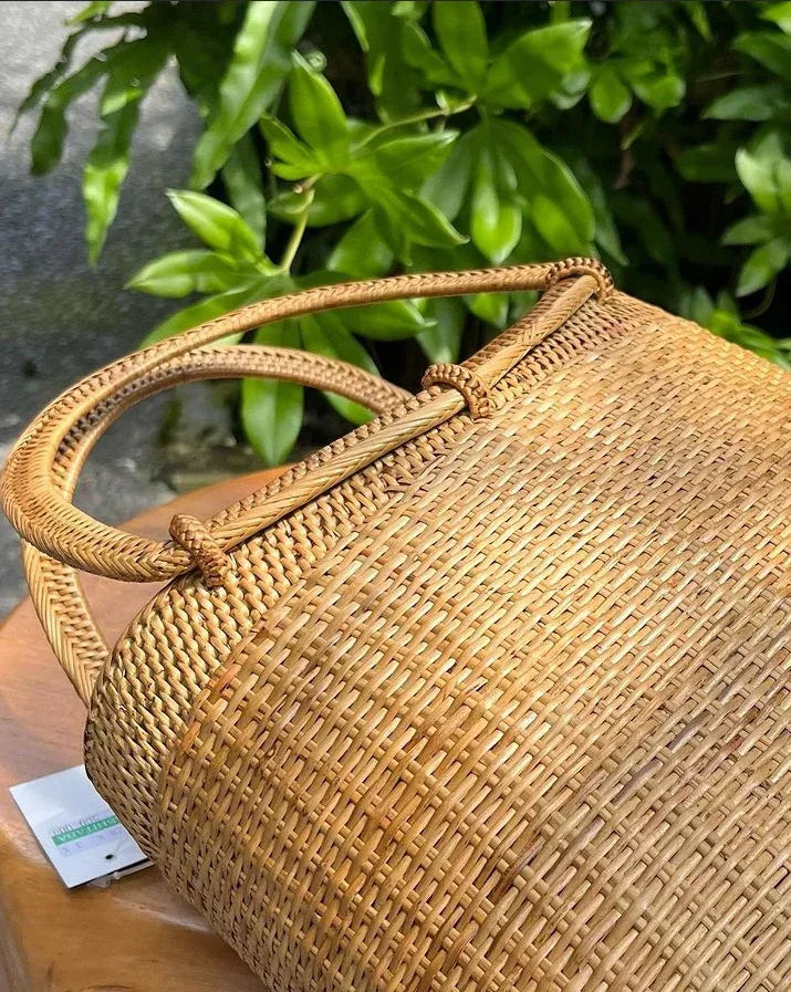 Real Natural Rattan Tote bag – Boho Living Room