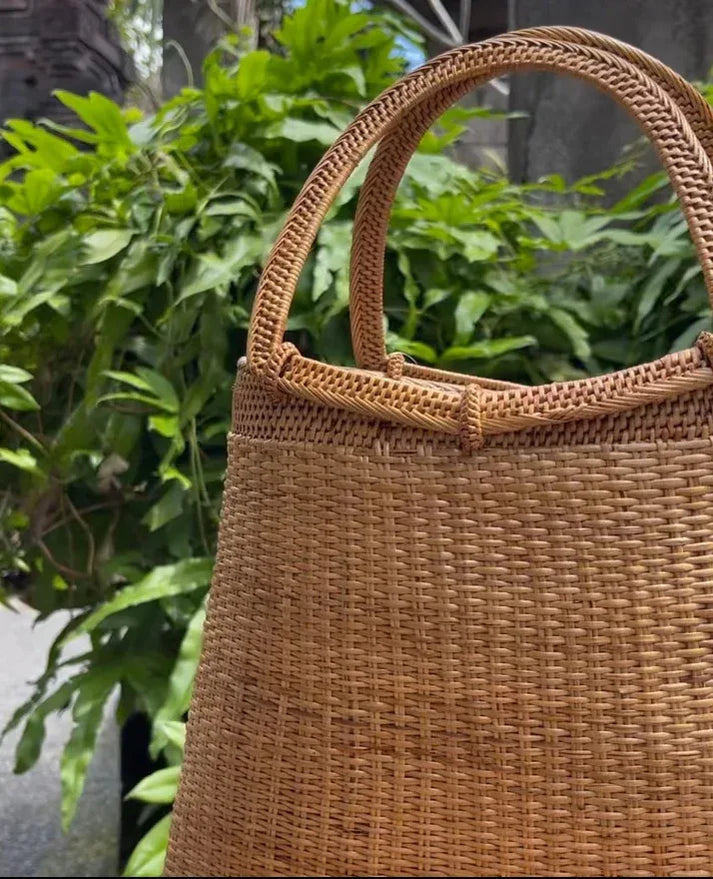 Real Natural Rattan Tote bag – Boho Living Room