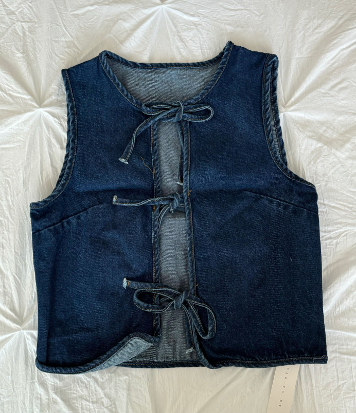 Denim Summer Top Women Sleeveless Front Open – Boho Living Room