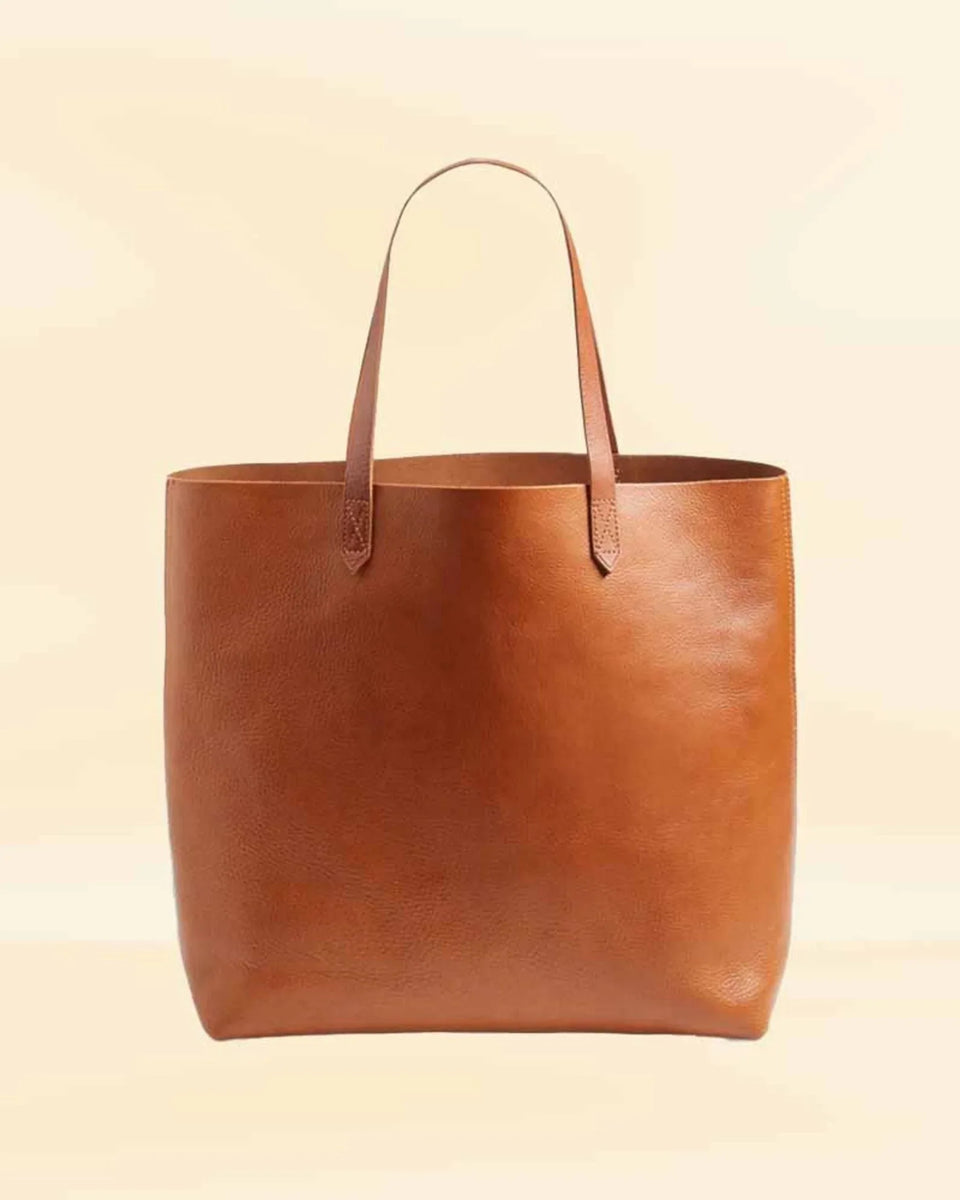 Real Leather Tote Bag – Boho Living Room