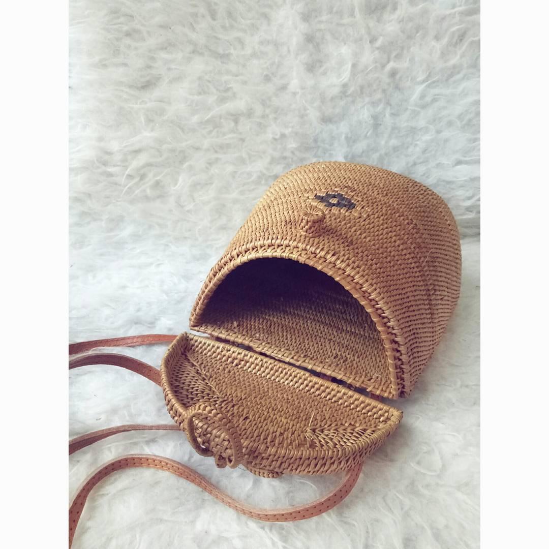 Rattan Backpack Handmade – Boho Living Room